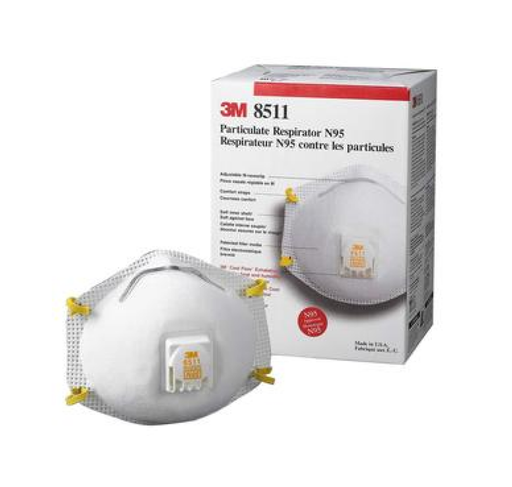 3M N95 Molded Cup Respirator Mask with Cool Flow valve (10/box) - 2 ...