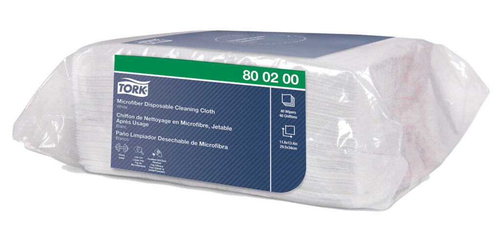Tork Microfiber Disposable Cleaning Cloth White, low lint, disposable ...